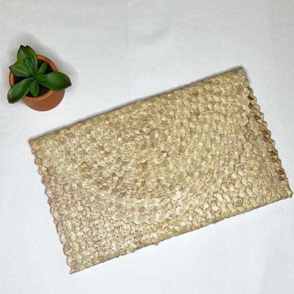 Bags | Woven Clutch With Snap | Poshmark